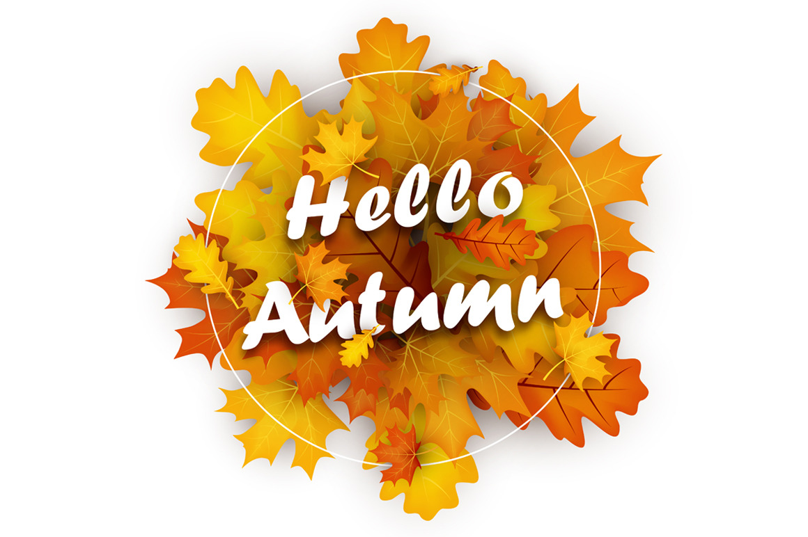 Golden autumn set with leaves, a Decorative Illustration by Vjom ...