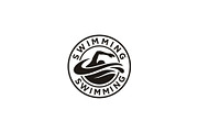 Swimming Pool Swim Stamp Emblem logo | Branding & Logo Templates ...