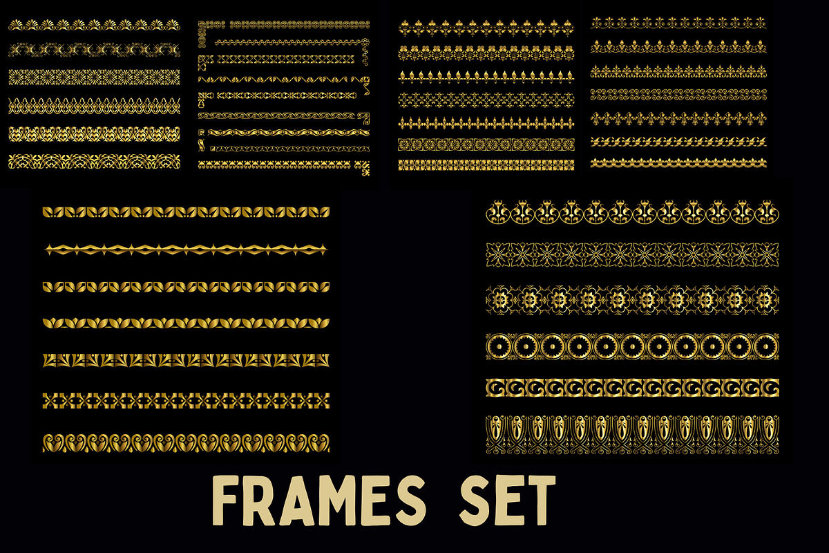 +200 Mega Bundle frames and borders, a Decorative Illustration by ...