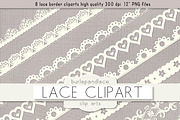 Ivory lace borders clipart, an Illustration by burlapandlace