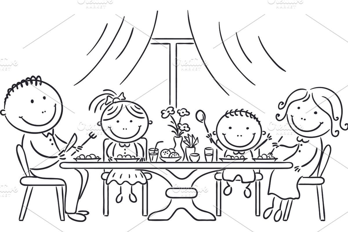 Outline cartoon kids illustration, an Illustration by Bubert Art