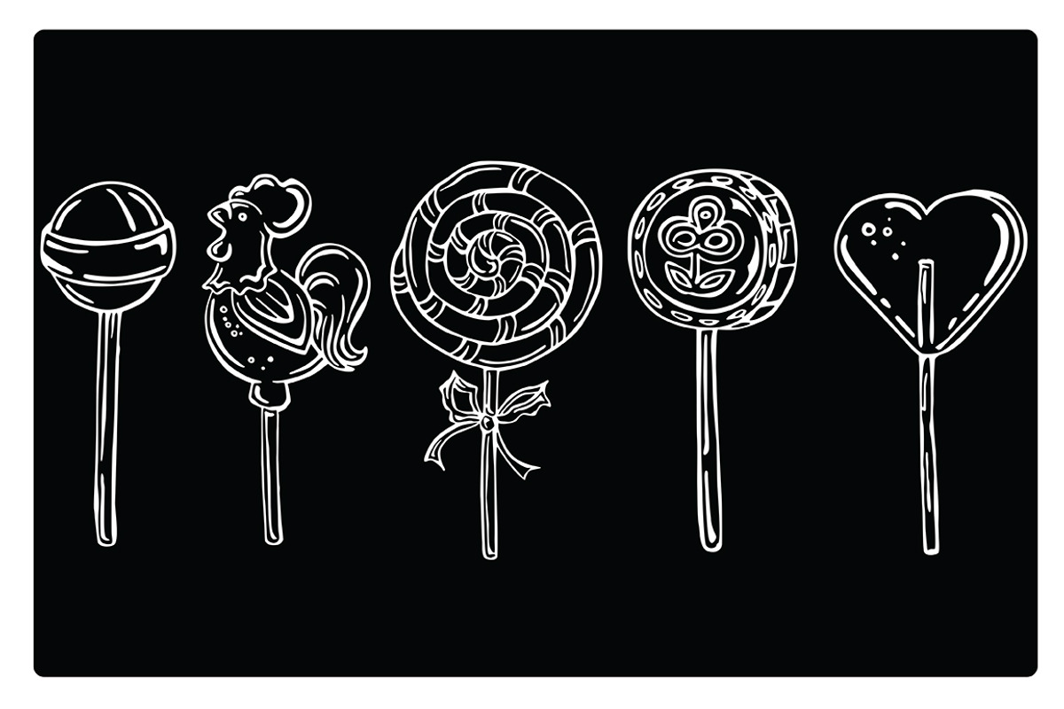 Silhouettes of sweets and pastries, a Decorative Illustration by risovanya