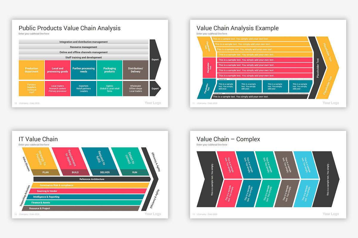 Value Chain PowerPoint Diagrams, a Presentation Template by SlideOne