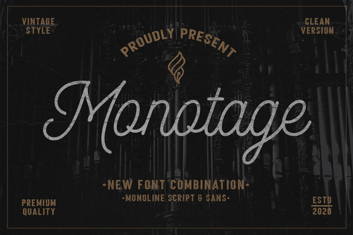 Monotage, a Script Font by Fargun Studio