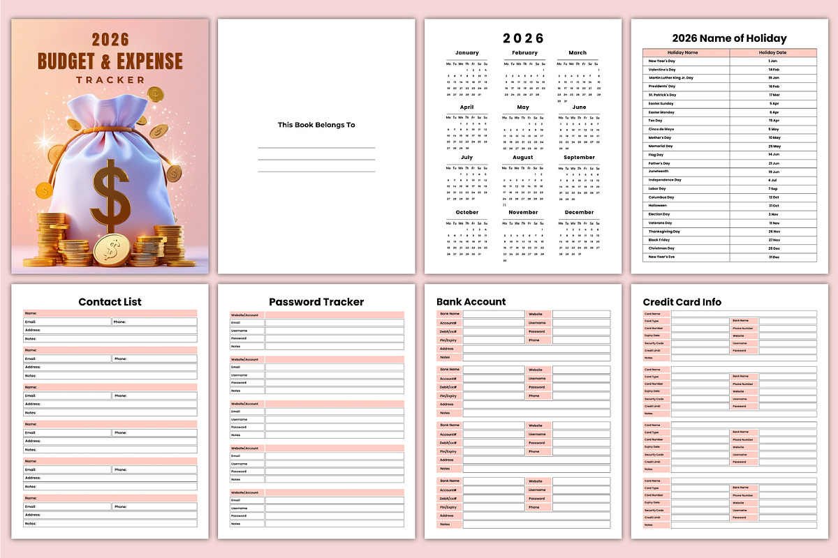 2026 Budget & Expense Tracker Canva