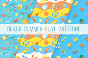 Flat Summer Vacation Beach Patterns, a Pattern Graphic by Vectorikart