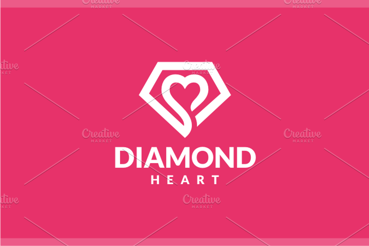 Diamond Heart Logo, a Branding & Logo Template by yopie