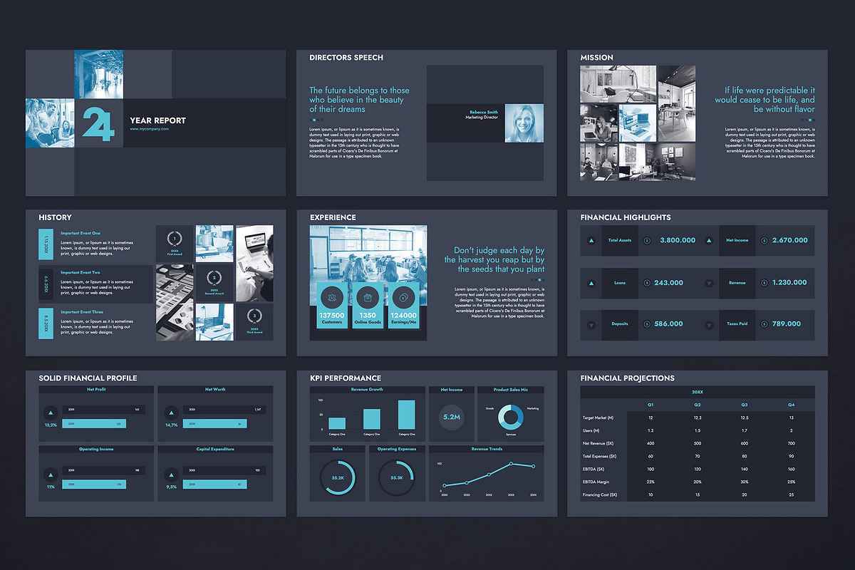 Year Report Powerpoint, a Presentation Template by JetzTemplates ...