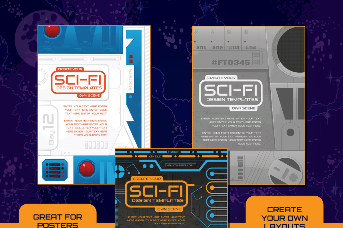 Sci-Fi Design Templates and Vectors, an Illustration by Wingsart Studio