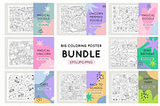 Coloring page BUNDLE. 10 big posters
