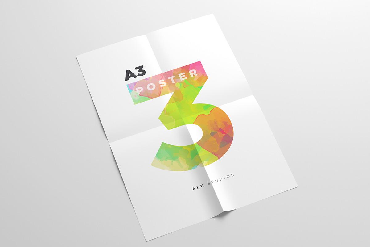 A3 Poster Mock-Up, a Print Template by AlkStudio