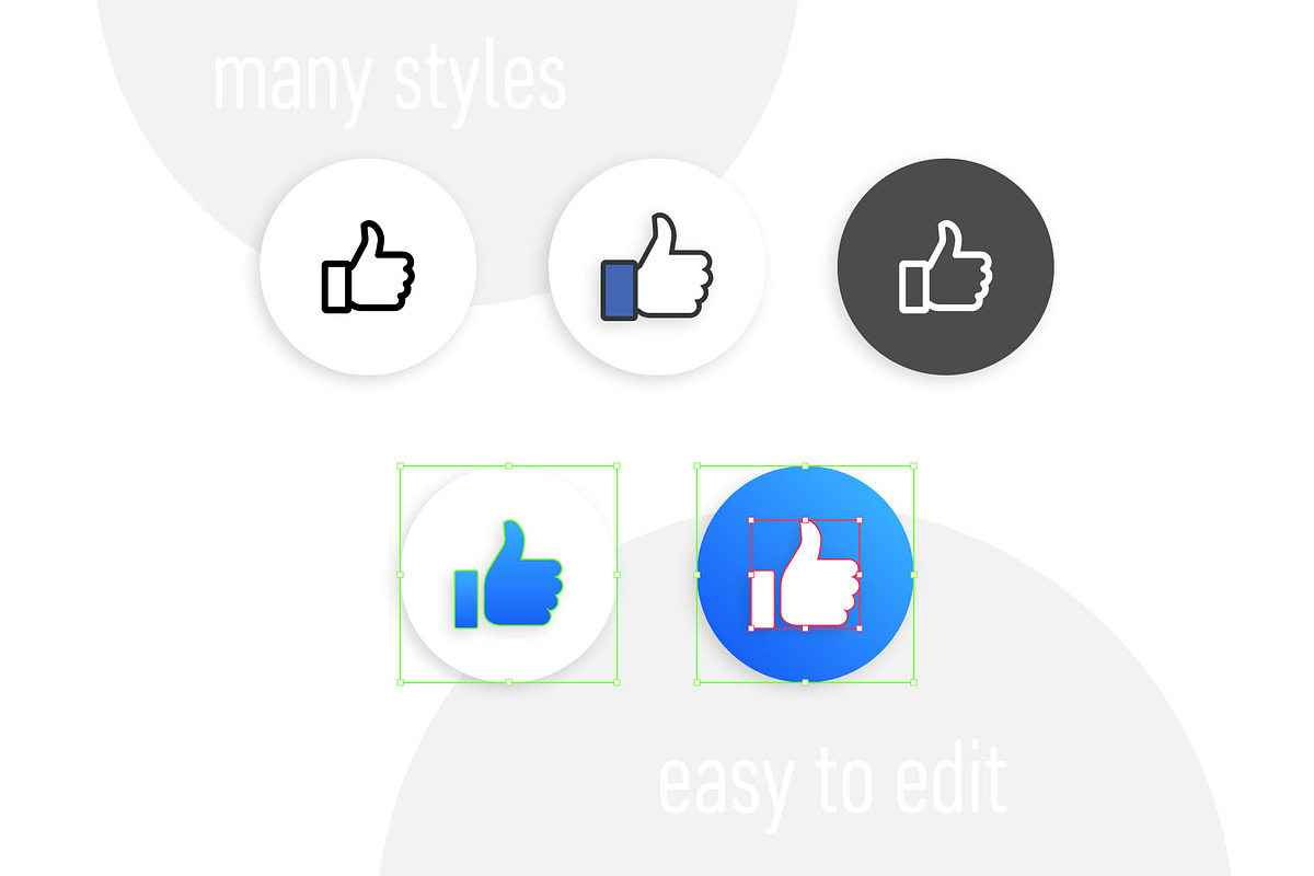Facebook Icons Mockup