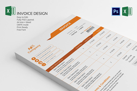 INVOICE, a Stationery Template by Graphicalark