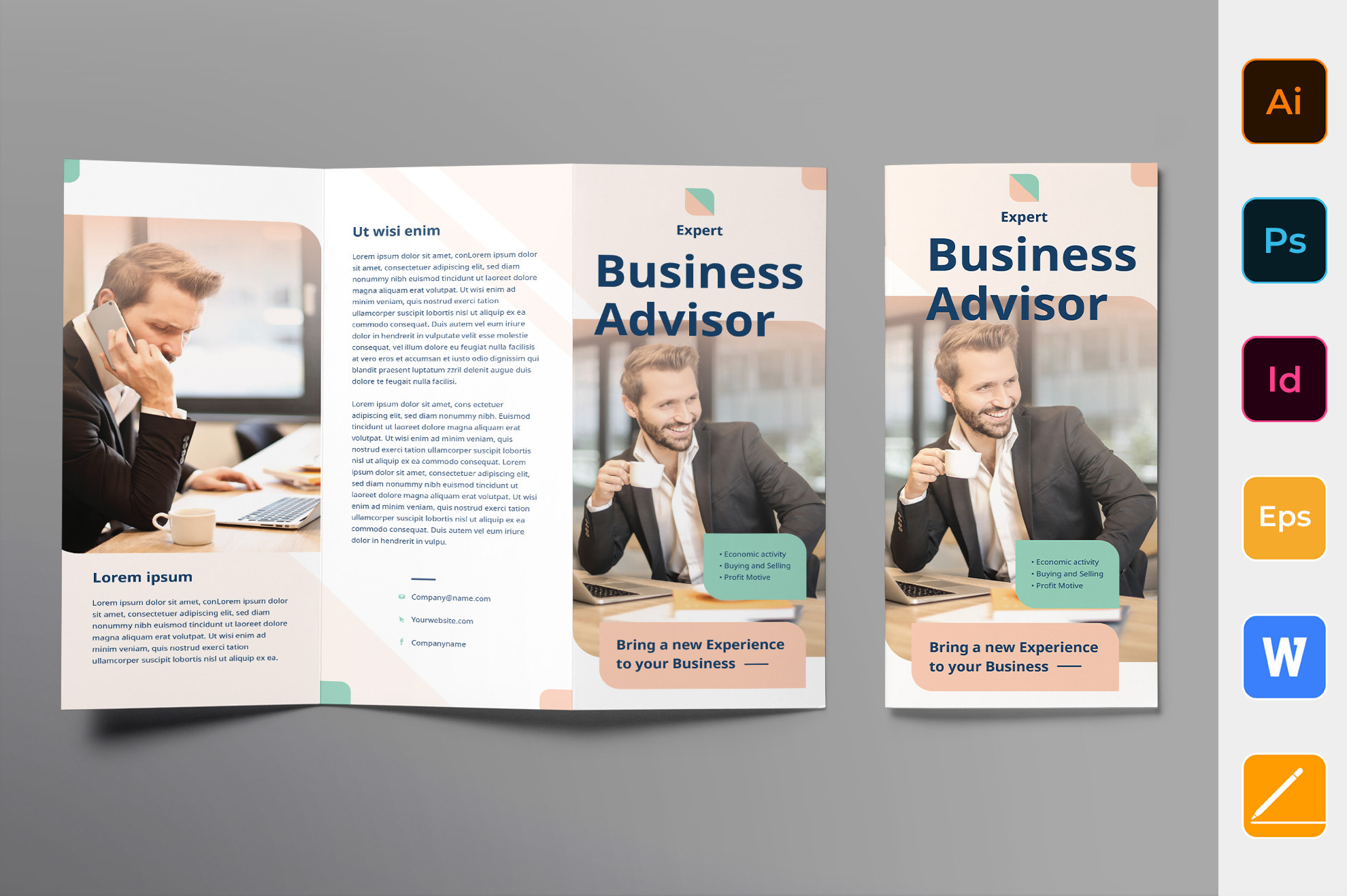 Business Advisor Brochure Trifold, a Brochure Template by TemplatesNow!