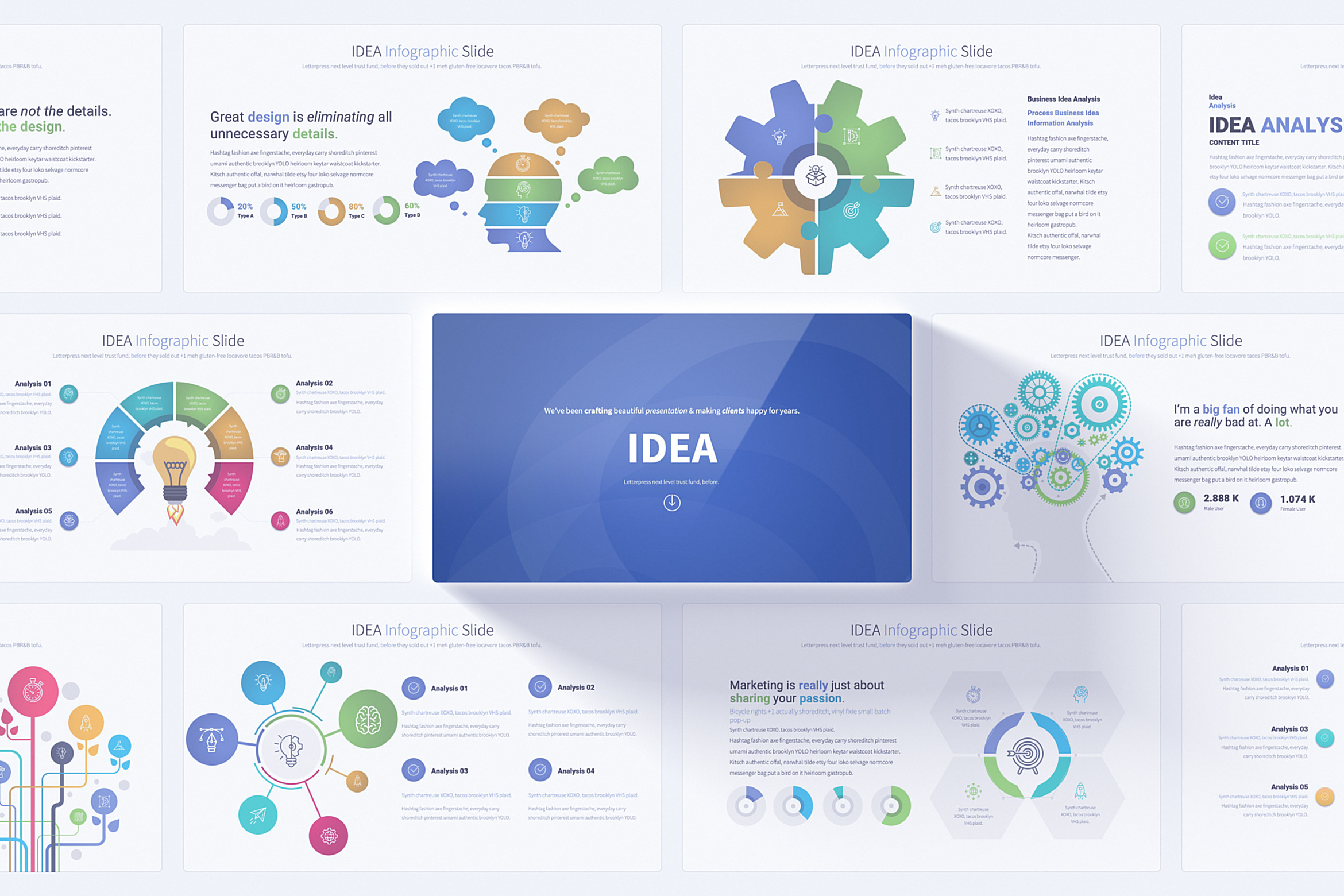 IDEA - PowerPoint Infographics, a Presentation Template by Pulsecolor