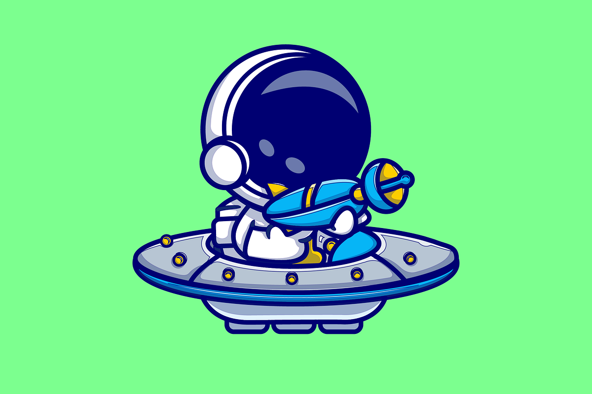 Astronaut Holding Weapon In UFO, a Technology Illustration by Catalyst Labs