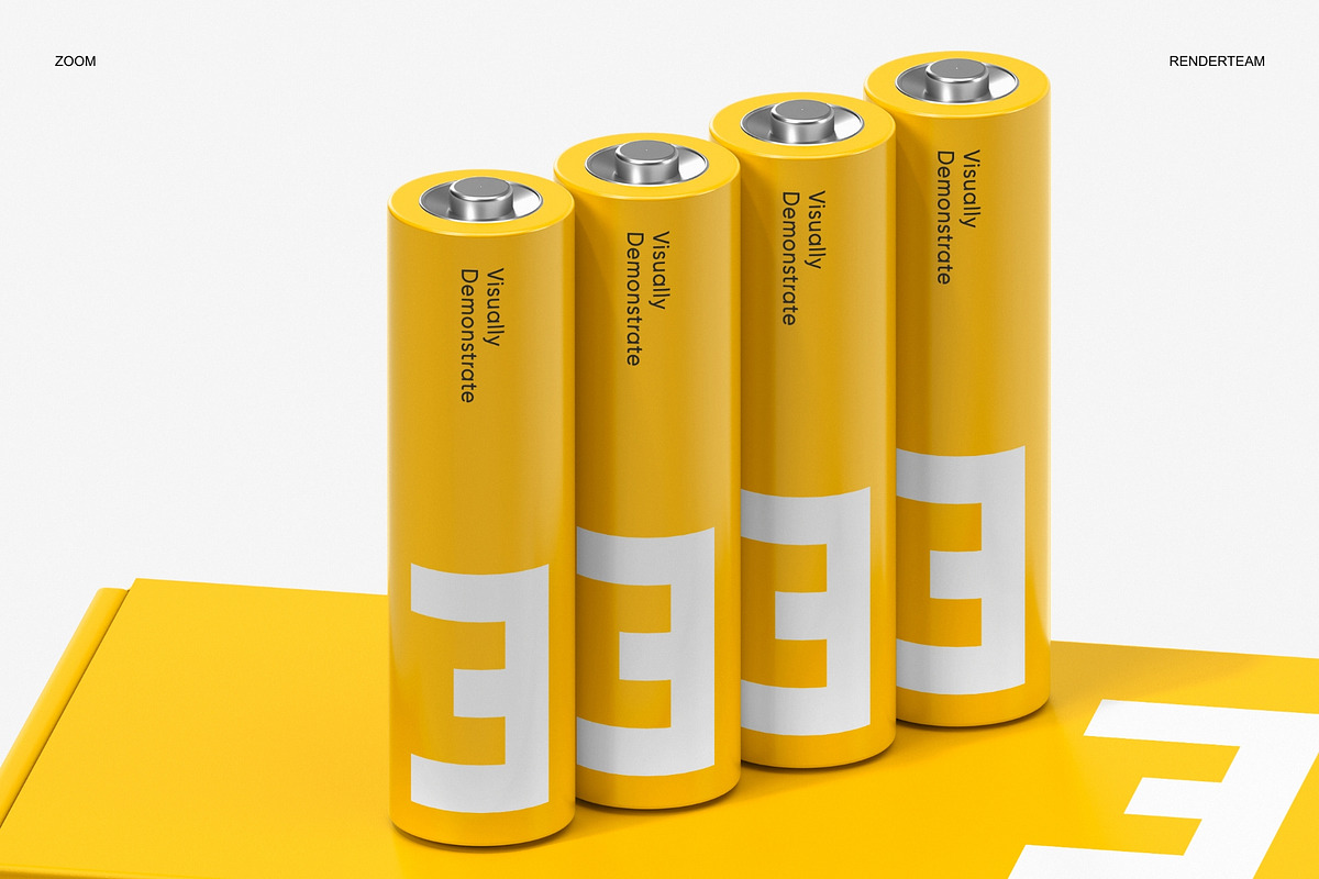 Battery Packaging Mockup Set (4 PSD)