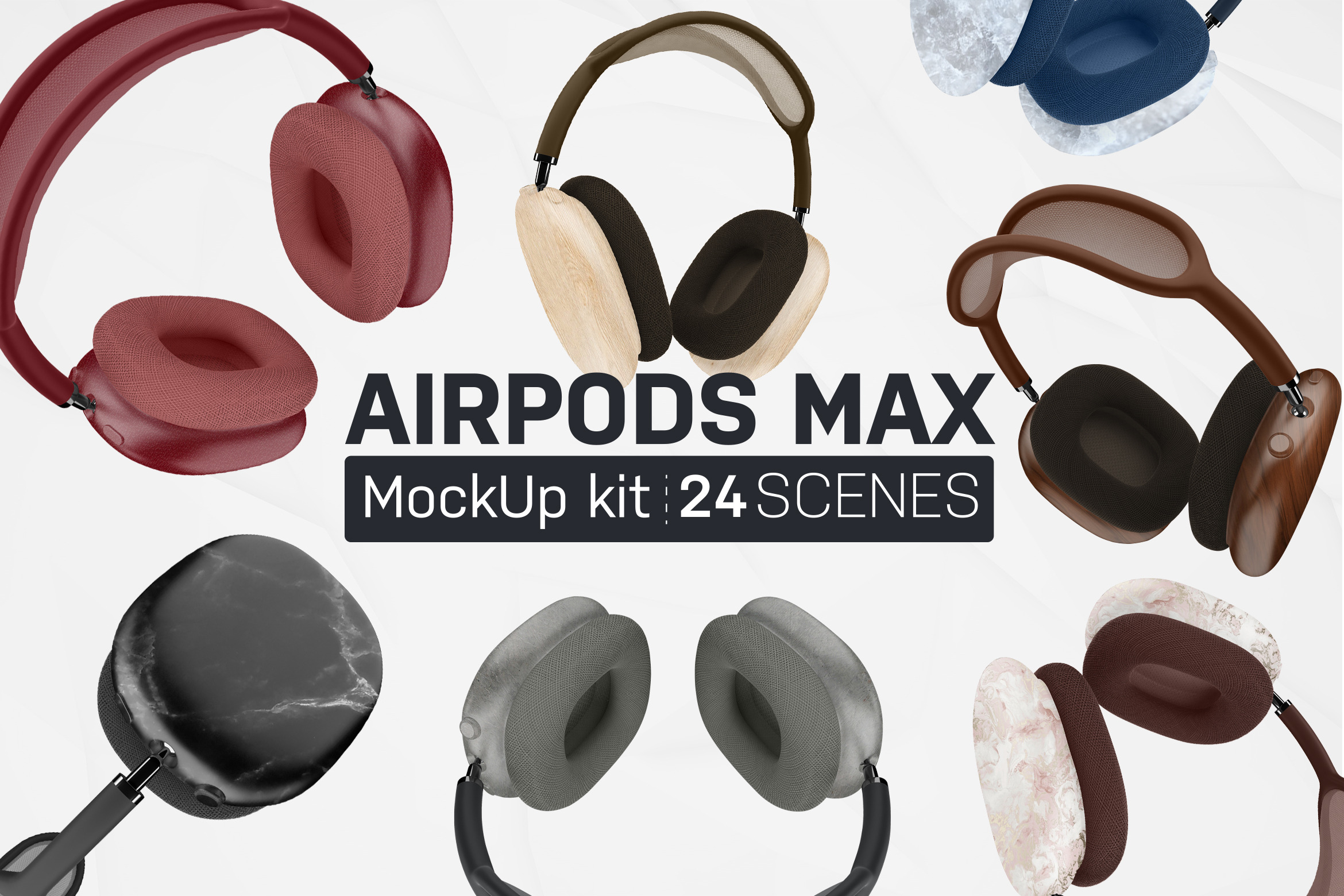 AirPods Max Mockup Kit, an iPhone Mockup by Qaleb Studio