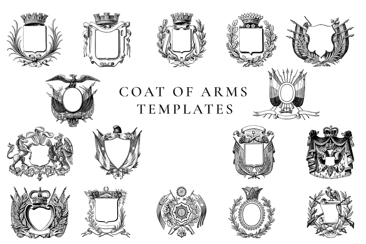 Vintage Coat of Arms Templates, a Decorative Illustration by AW Studios