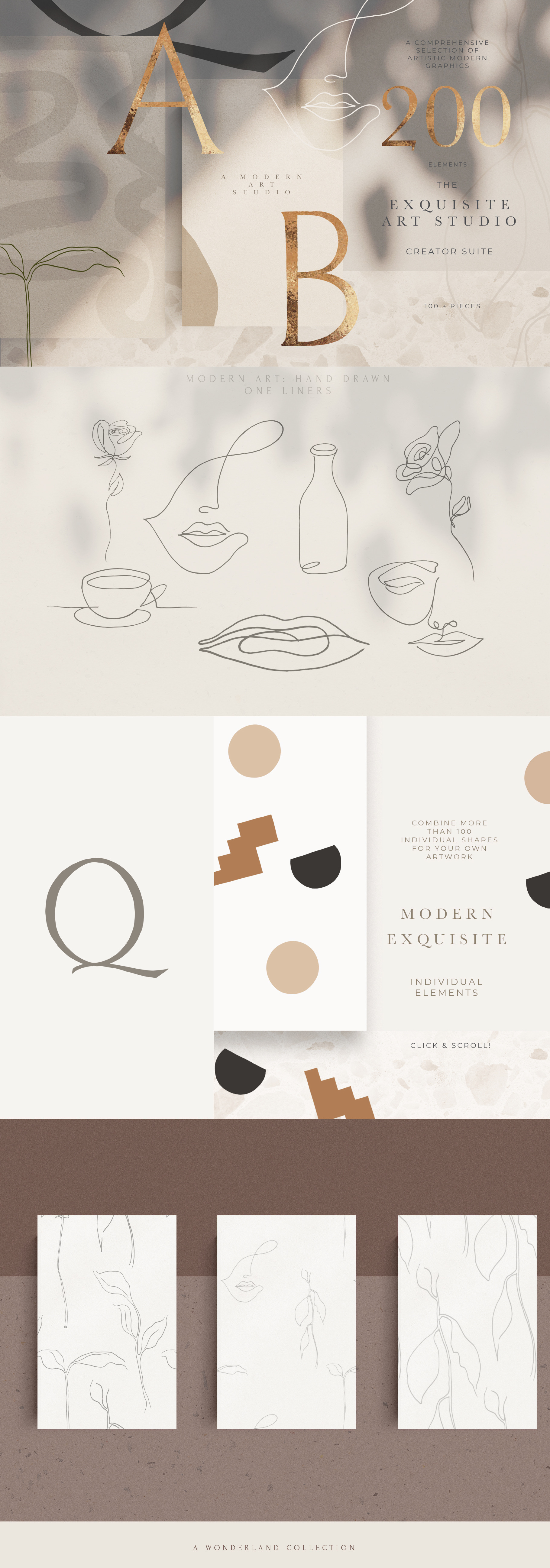 Modern Minimalist Abstract Bundle, an Illustration by Laras Wonderland