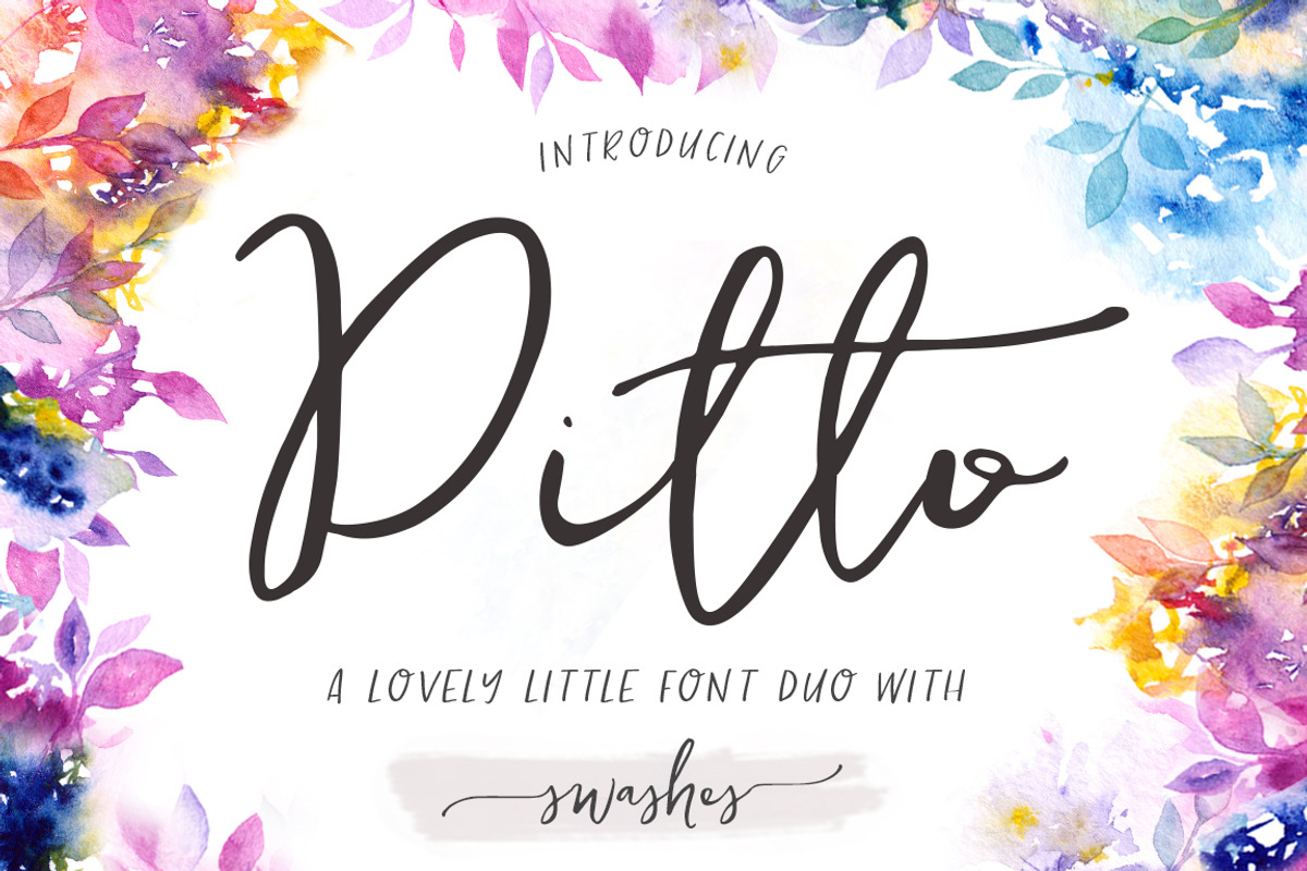 Ditto Font + Swashes, a Handwritten Font by Angie Makes