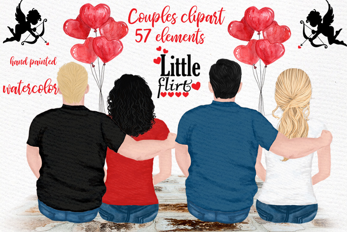 Couples clipart Valentines day, a Person Illustration by LeCoqDesign ...