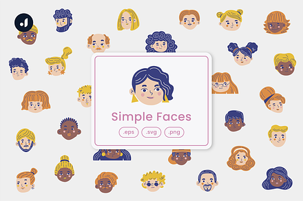 30 pixel art faces | Graphic Objects ~ Creative Market