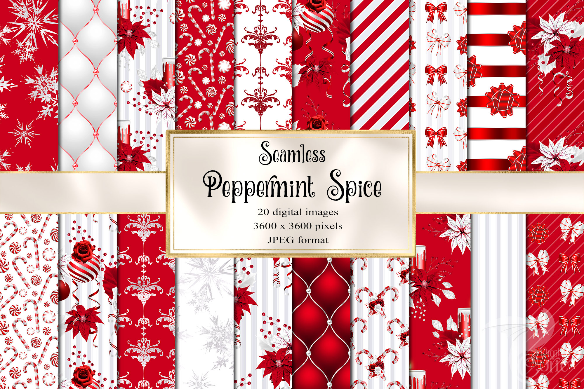 Peppermint Spice Digital Paper, a Texture Graphic by Digital Curio