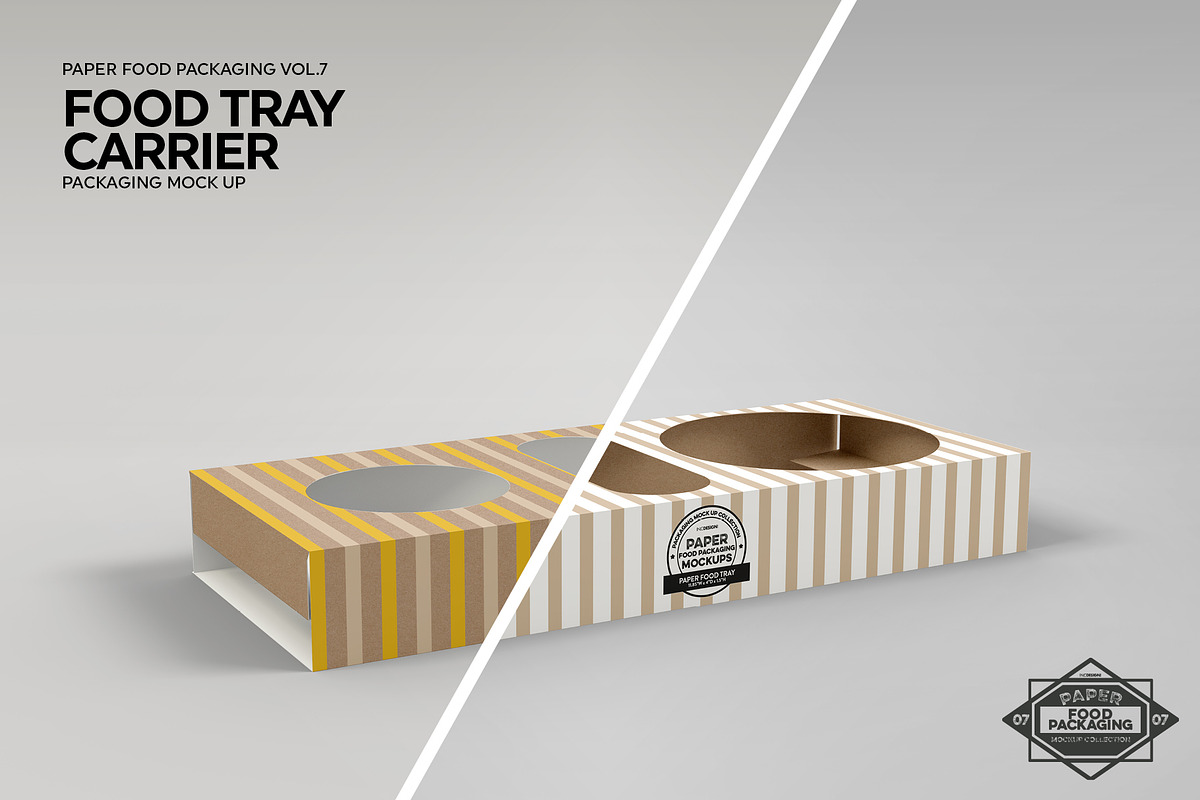 Food Tray Carrier Packaging Mockup, a Product Mockup by INCDesign
