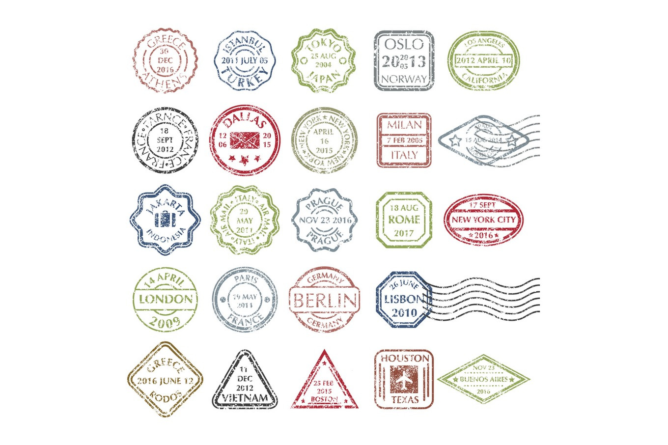 Postal stamps collection, a Texture Illustration by IvanFet