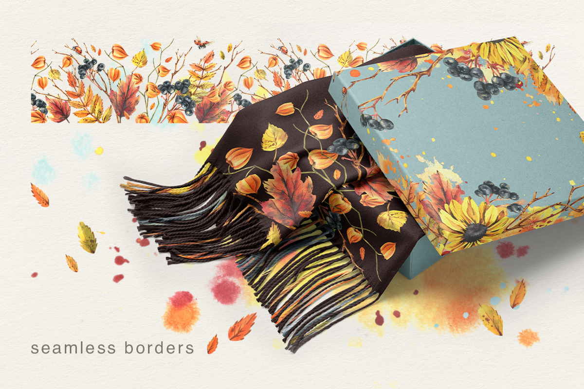 Autumn Botanical Watercolor Clip Art, a Seasonal Illustration by ...