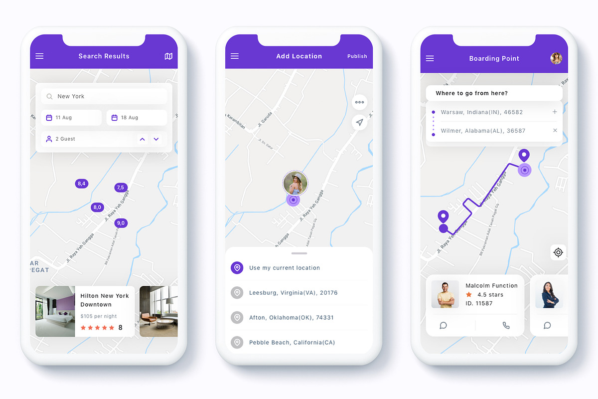 Map App UI Kit Bundle, an App Template by Betush