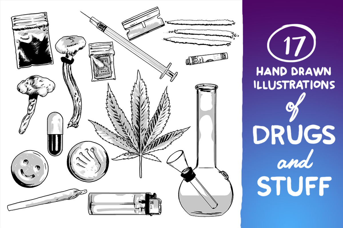 DRUGS: Hand Drawn Illustrations, an Illustration by JIMMY BREEN
