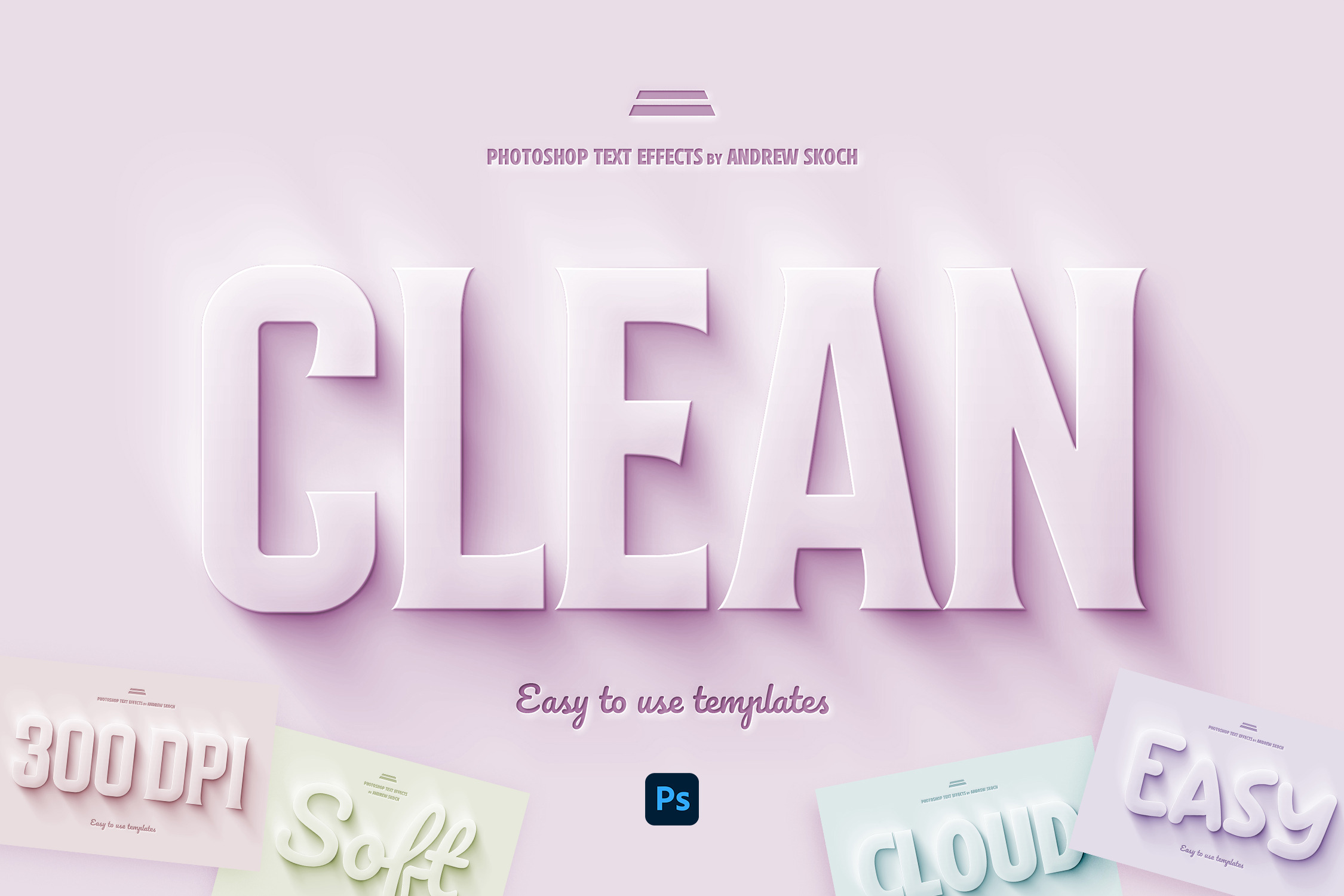 Clay 3D Text Effect, a Design Template by Andrew Skoch Design