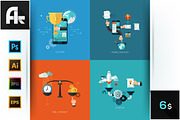 Set Of 4 Concepts For Web Design | Technology Illustrations ~ Creative ...