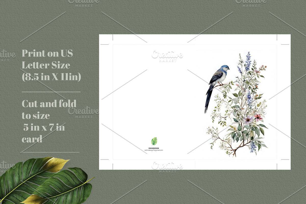 Printable Digital Greeting Cards, a Card Template by Oshin Design