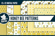 Honey bee digital paper, a Pattern Graphic by Roofdog Design | Creative ...