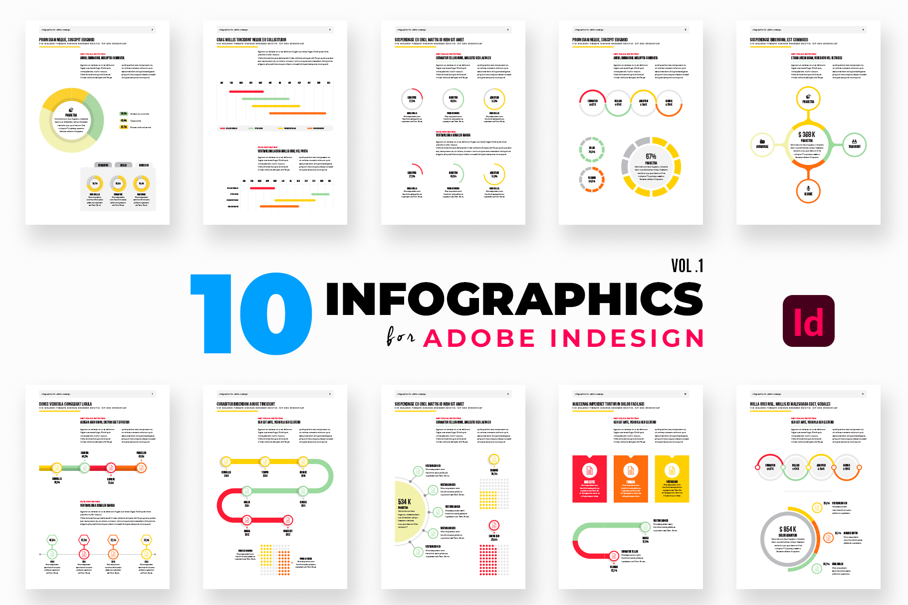 10 Infographics for InDesign v.1, a Brochure Template by StockInDesign ...