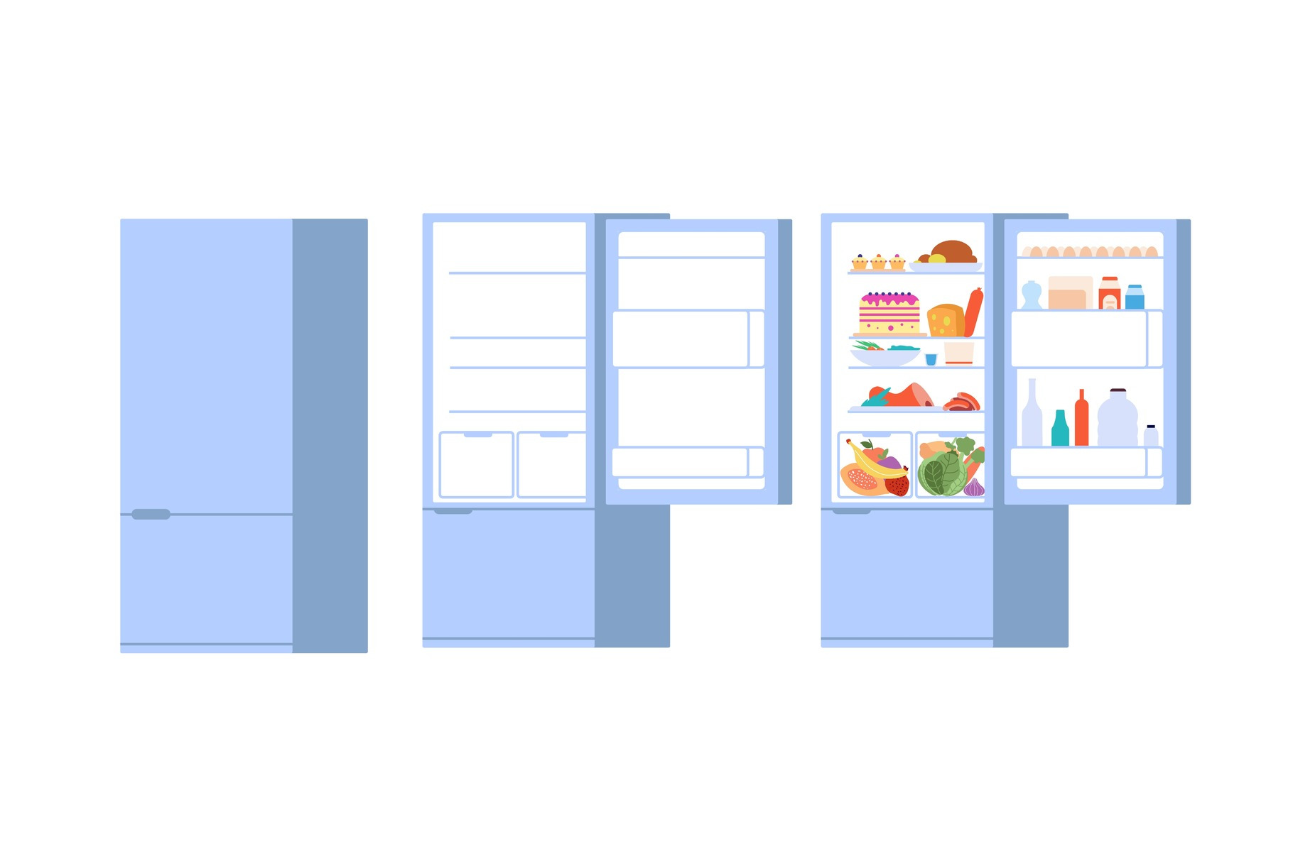 Food open fridge. Closed opened, a Background Graphic by Valerie Bodnar ...