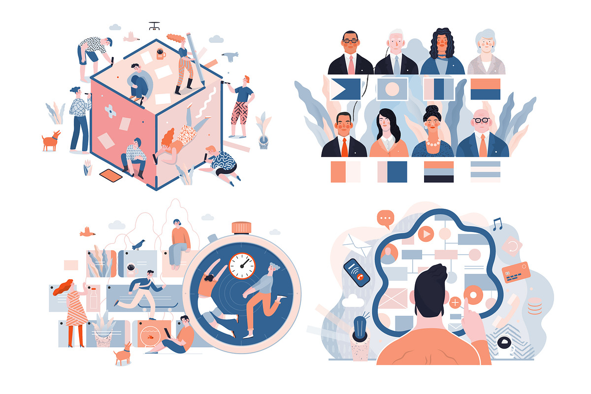 Technology graphics set, color 3, a Technology Illustration by Grivina ...