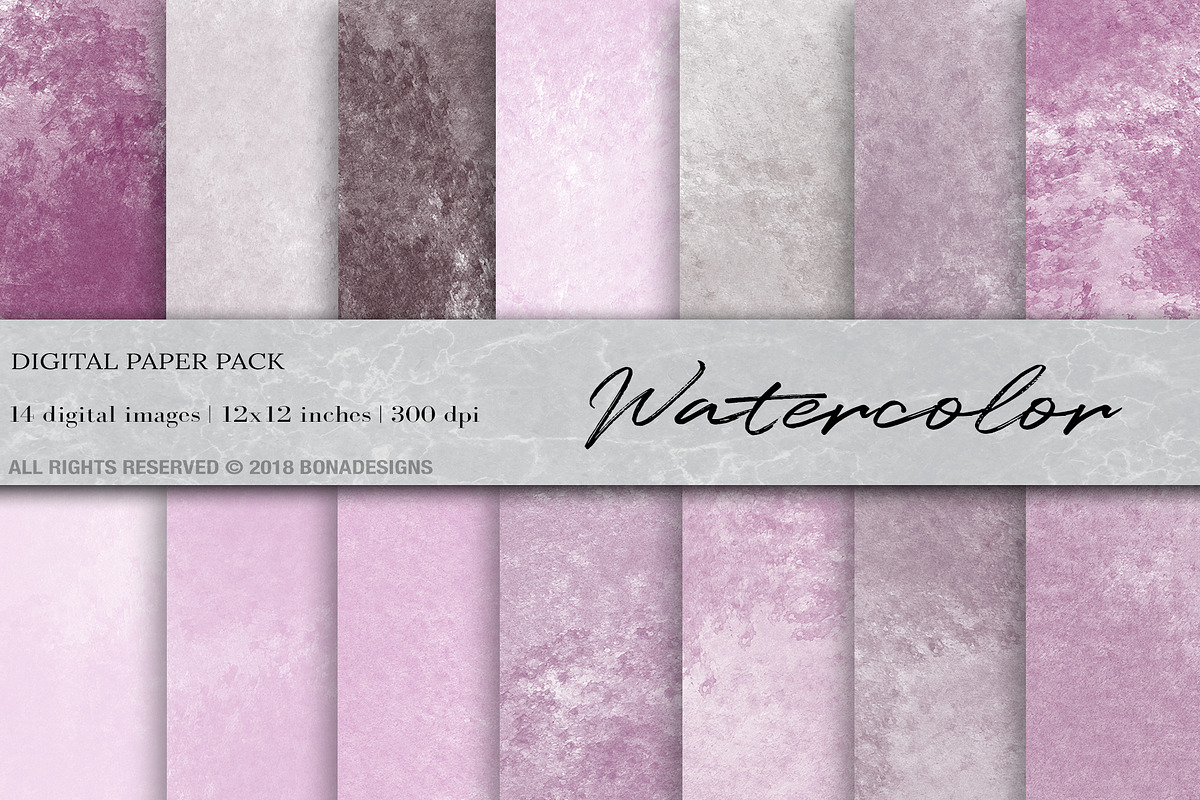 Watercolor Digital Paper,Background, a Texture Graphic by BonaDesigns