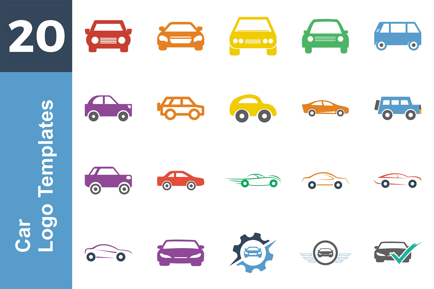 20 Logo Car Templates Bundle, a Branding & Logo Template by Friendesigns