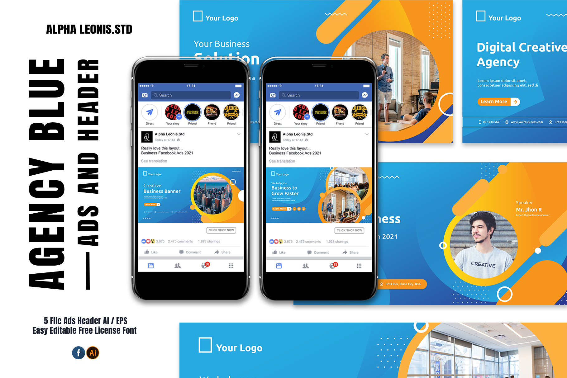 Facebook Ads and Header Templates, a Social Media Template by ...