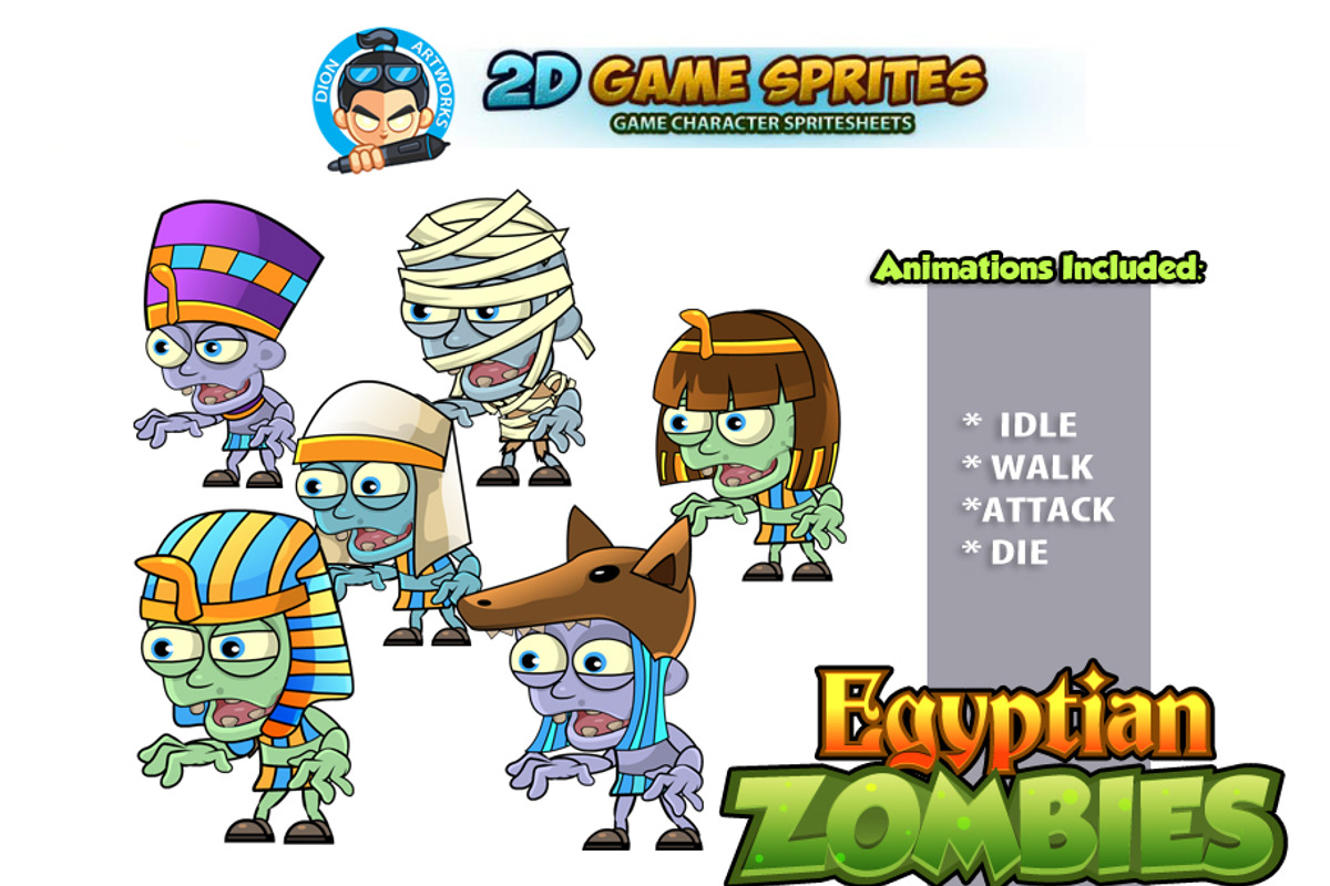 6 Egyptian Zombies, an Illustration by DionArtworks