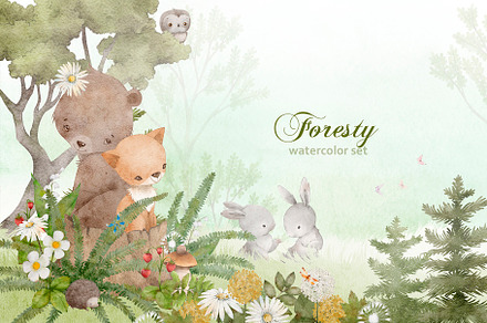 Woodland Adventure Watercolor Pack | Graphics ~ Creative Market