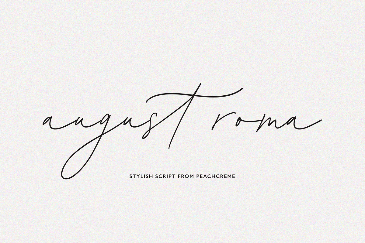 August Roma // Script Font, a Handwritten Font by PeachCreme