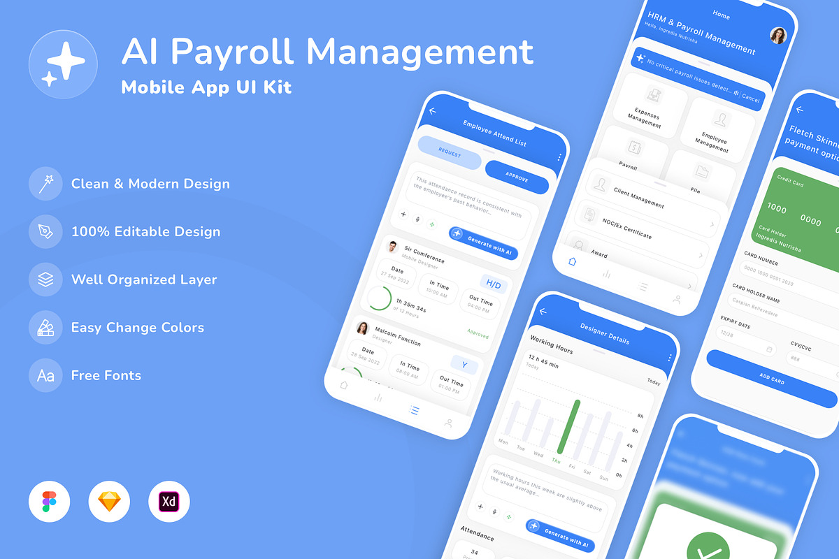 AI Payroll Management App UI Kit, an UI Kit Template by Betush