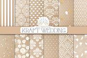 KRAFT WEDDING digital paper, a Pattern Graphic by Royal Digital Store