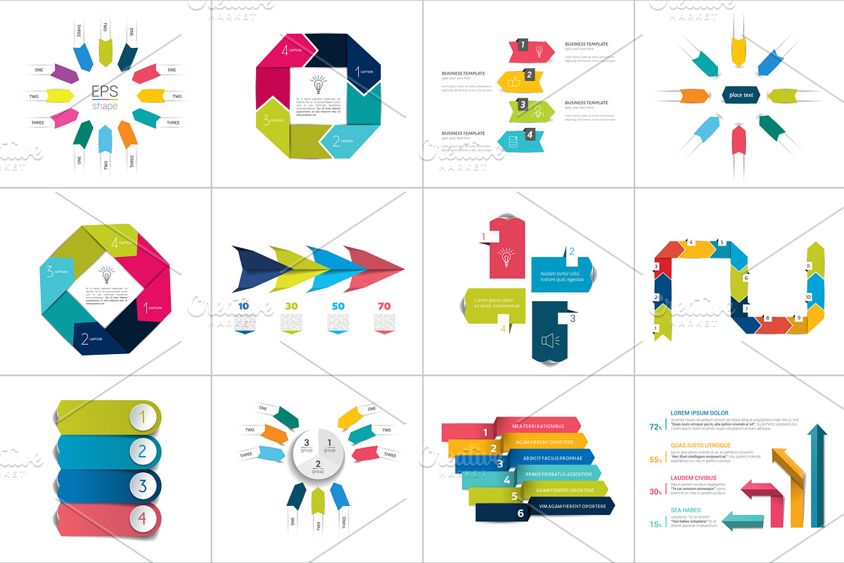 Infographic elements mega bundle., a Templates & Theme by VectorAN ...
