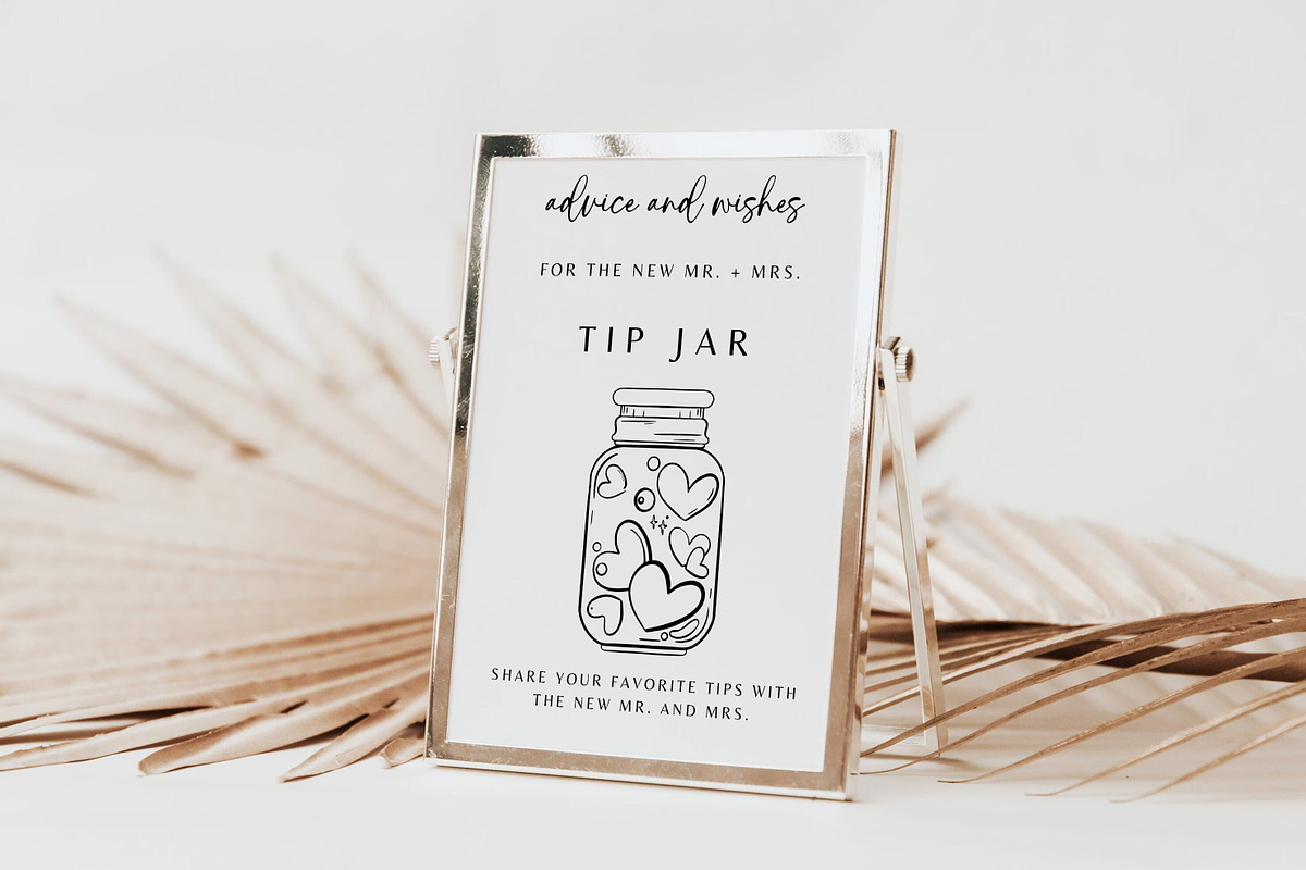 Wedding Advice Tip Jar Sign Template, a Card Template by LucaTheme